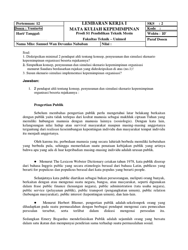TR-12-KEPEMIMPINAN - Samuel Nababan | PDF