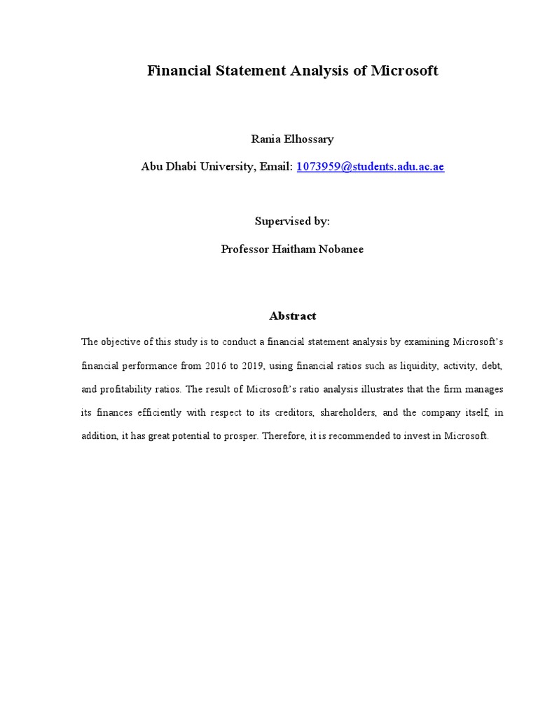 Microsoft Financial Performance 2016-2019 | PDF | Debt | Market Liquidity