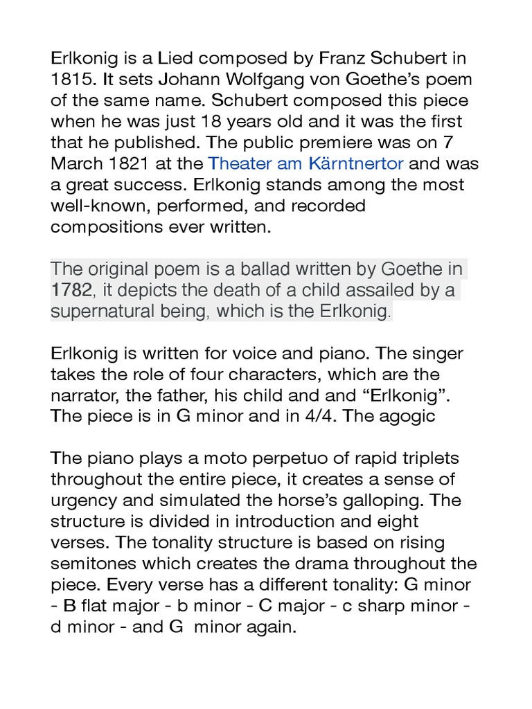Erlkonig PDF | PDF