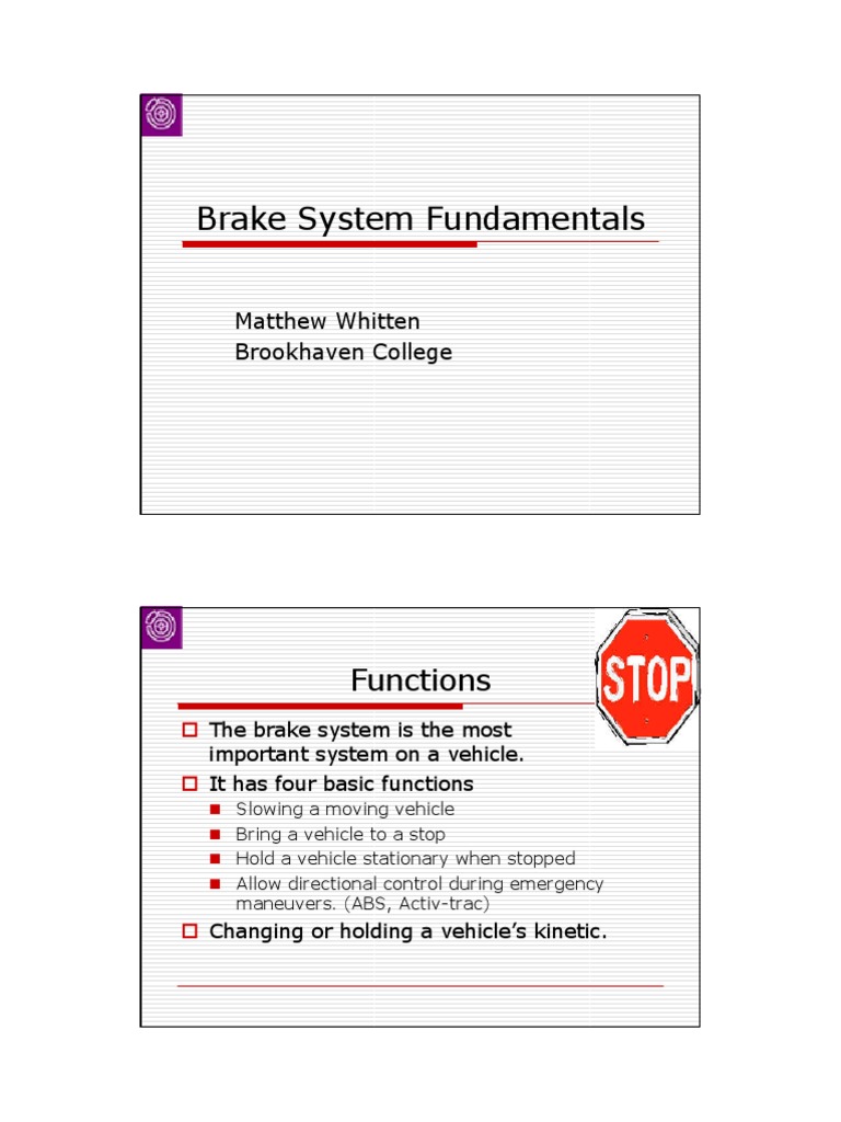 Brake Fundamentals | PDF | Brake | Friction