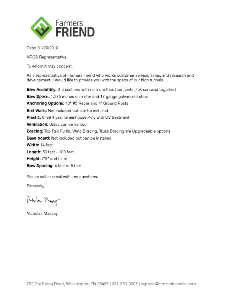 NRCS Specs Letter-14ft Wide | PDF