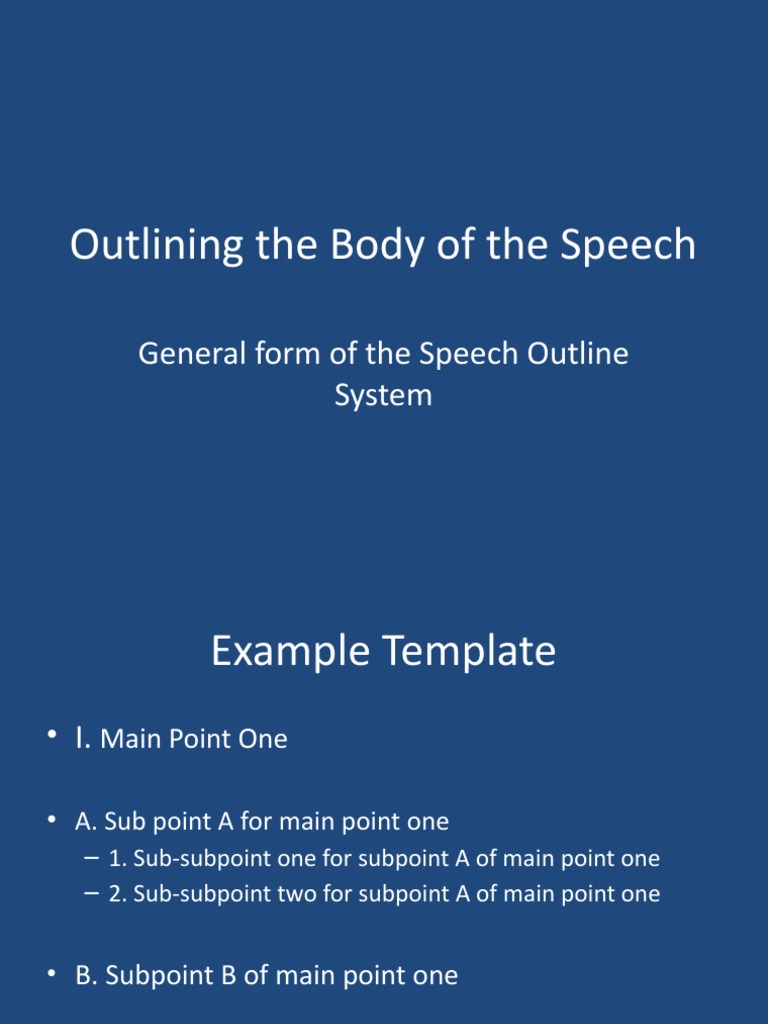 Outlining The Body of The Speech | PDF