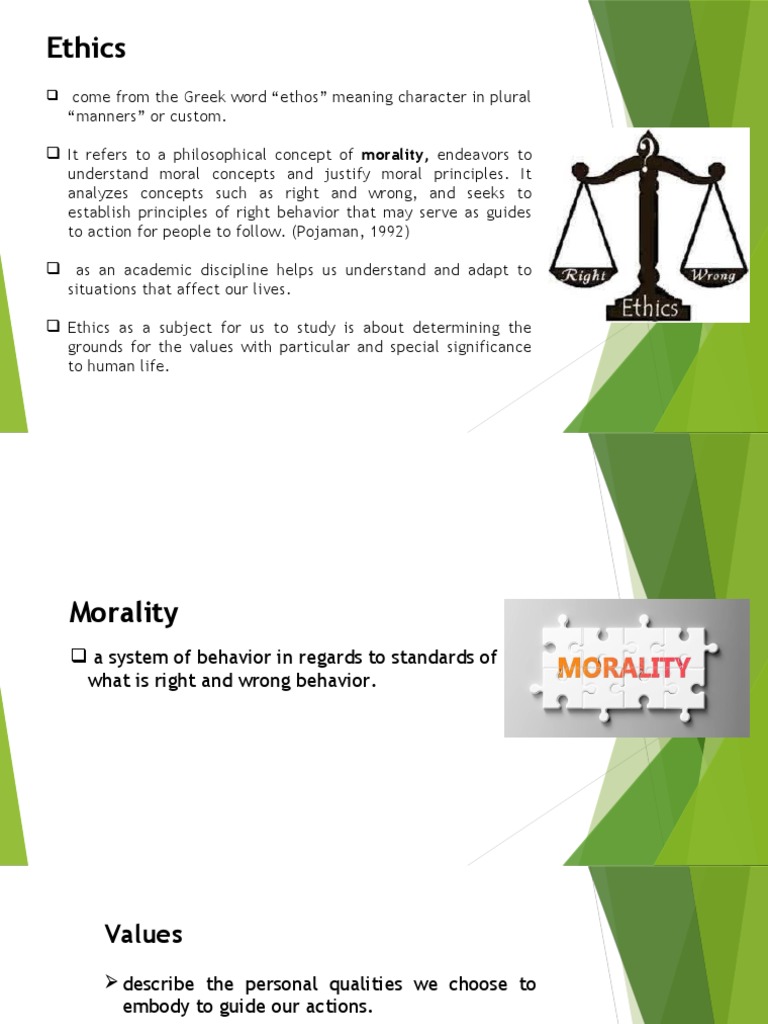 Ethics Lesson 1 | PDF | Morality | Value (Ethics)