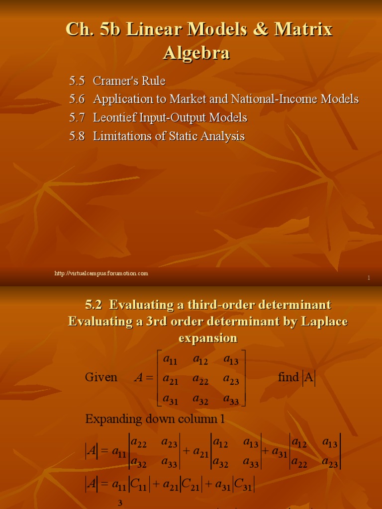 Linear Models & Matrix Algebra | PDF | Input–Output Model | Linear Algebra