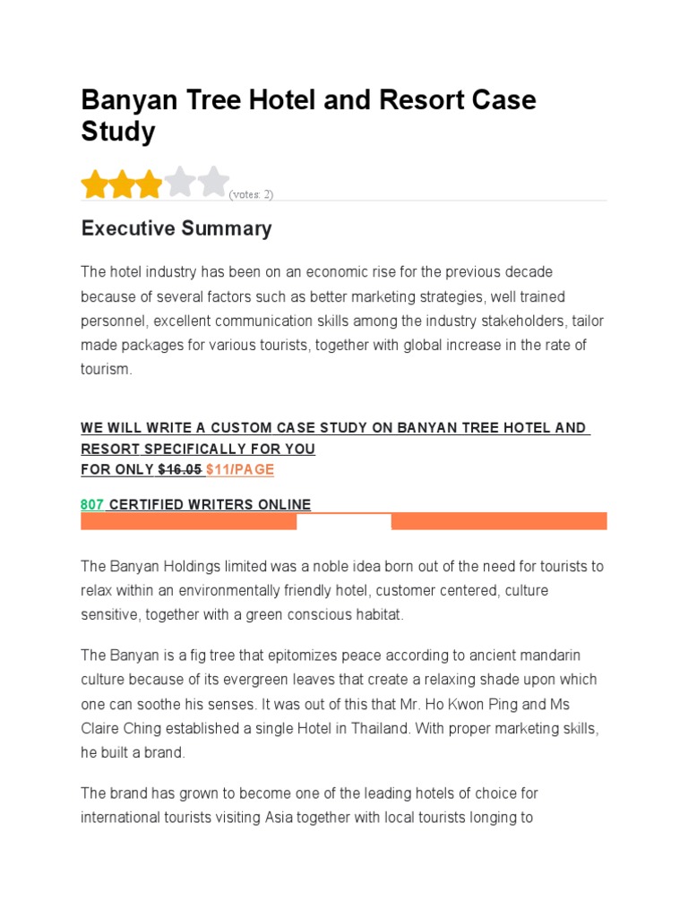 Banyan Tree Hotel Case Study Analysis | PDF | Brand | Tourism
