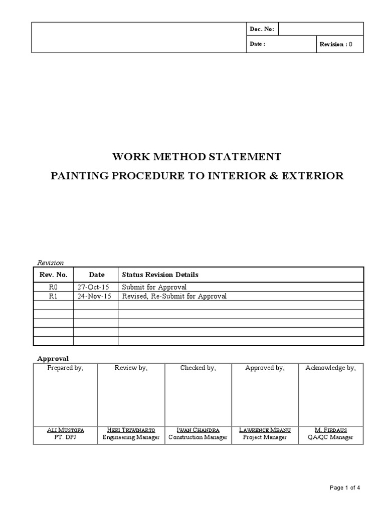 Work Method Statement - Fireproofing Paint | PDF | Building Engineering ...