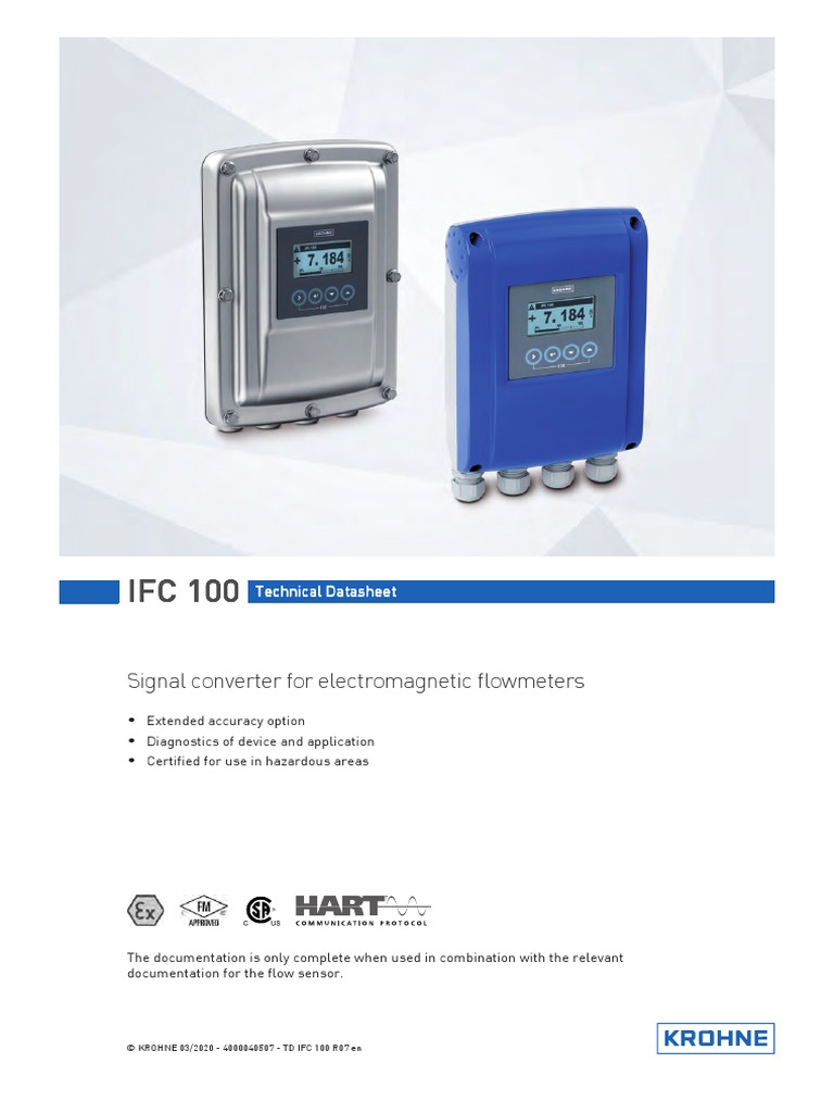 IFC 100 IFC 100 IFC 100 IFC 100: Signal Converter For Electromagnetic ...