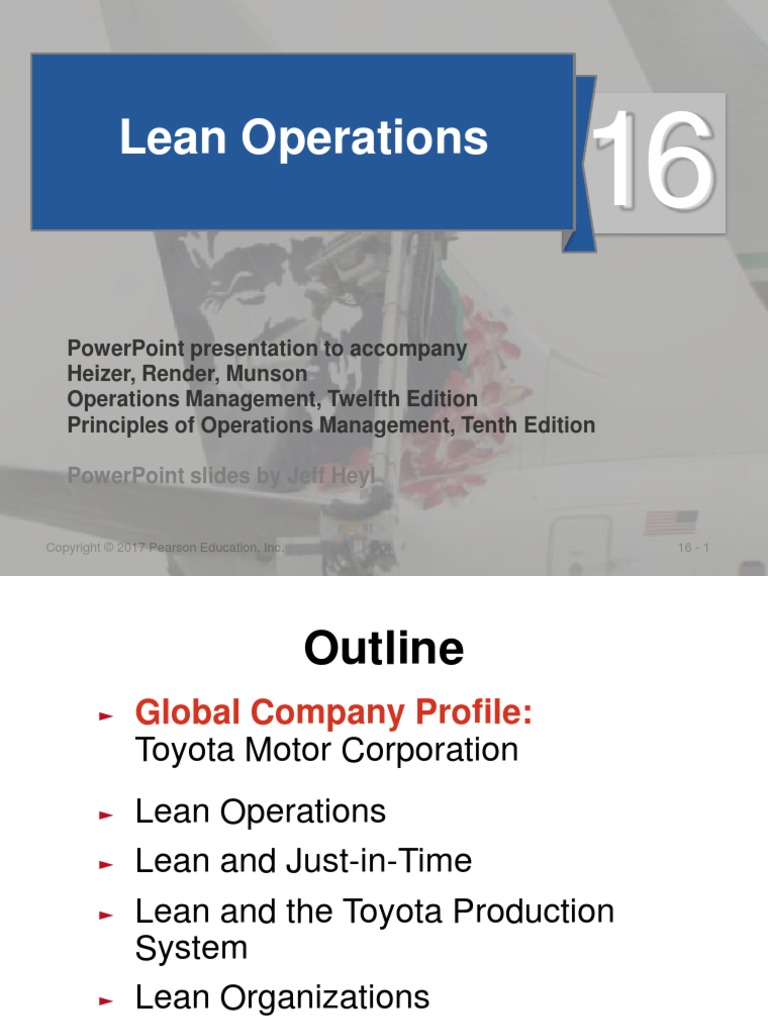 Heizer - Om12 - ch016 Final Lean Operations | PDF | Lean Manufacturing | Inventory
