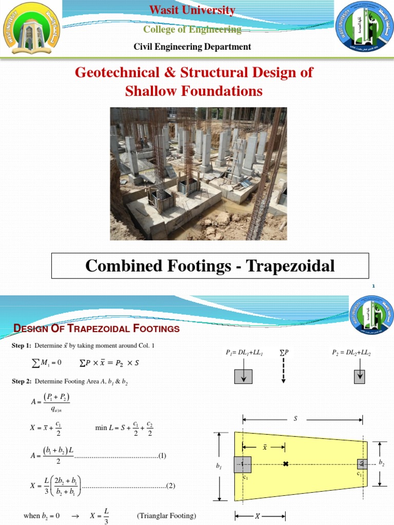 Trapezoidal Combined Footing Design | PDF | Geotechnical Engineering ...