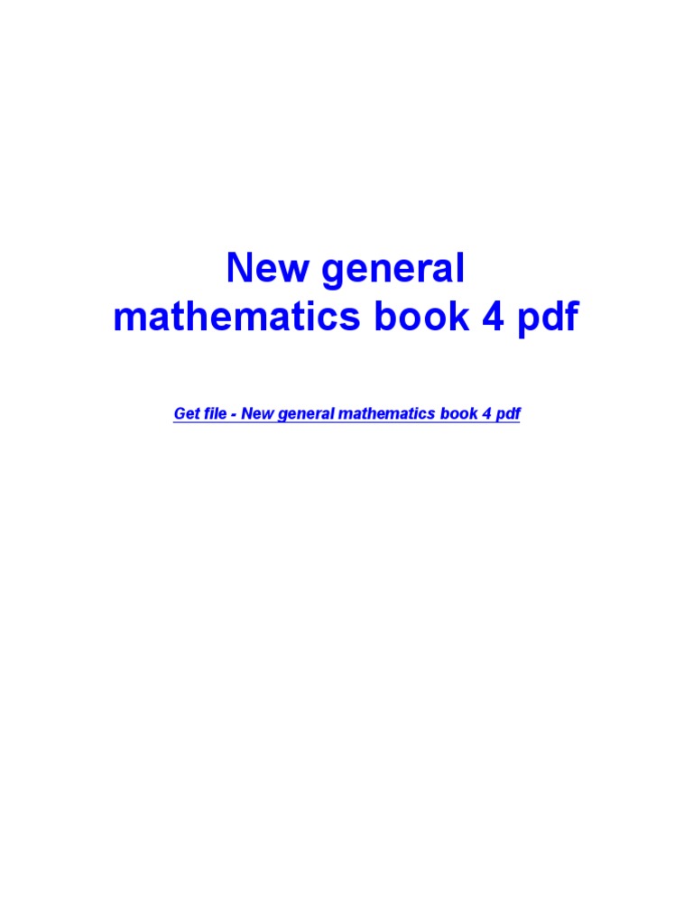 Get File - New General Mathematics Book 4 PDF | PDF | Usb | Computer ...