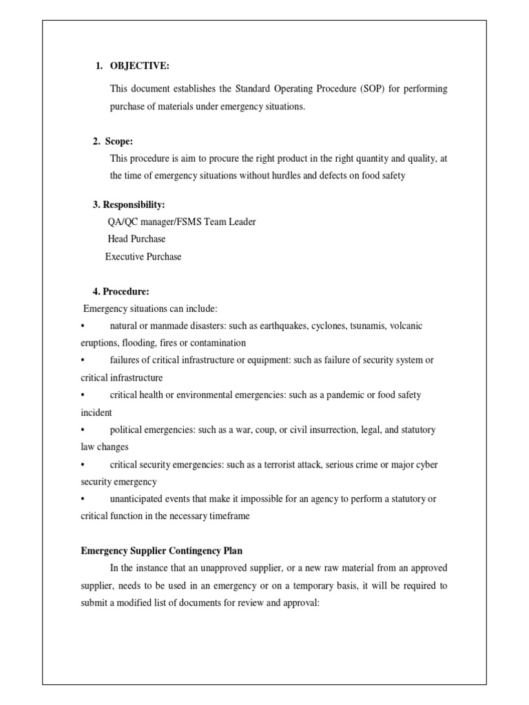 Procurment in Emergency Situations | PDF | Specification (Technical ...