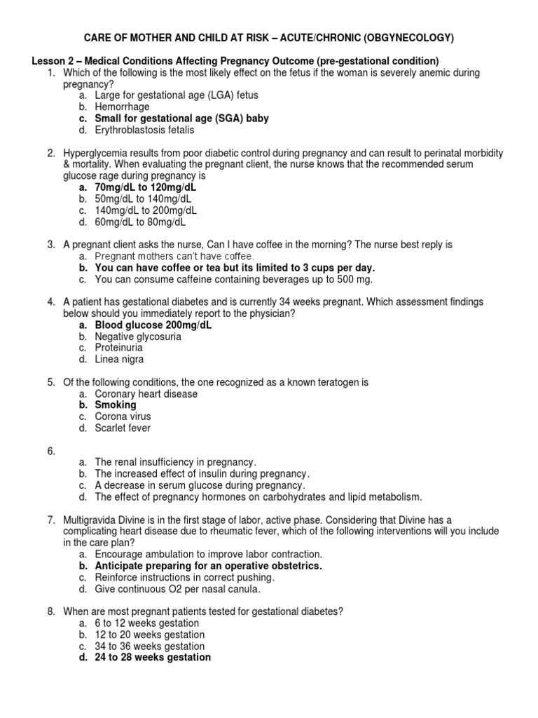 OB Quiz Midterms | PDF | Pregnancy | Miscarriage
