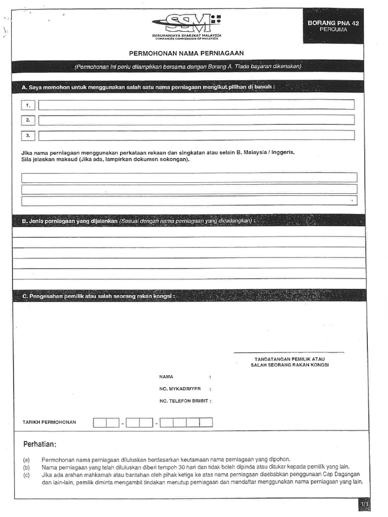 Borang SSM | PDF
