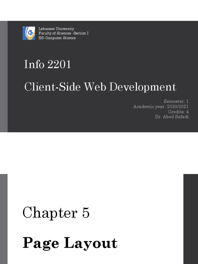 Info 2201 Client-Side Web Development: Lebanese University Faculty of ...
