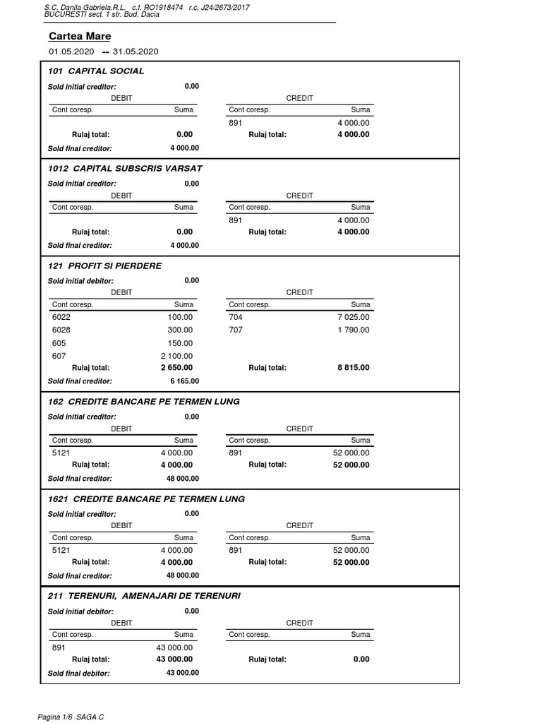 Fisa Cartea Mare | PDF | Debt | Liability (Financial Accounting)