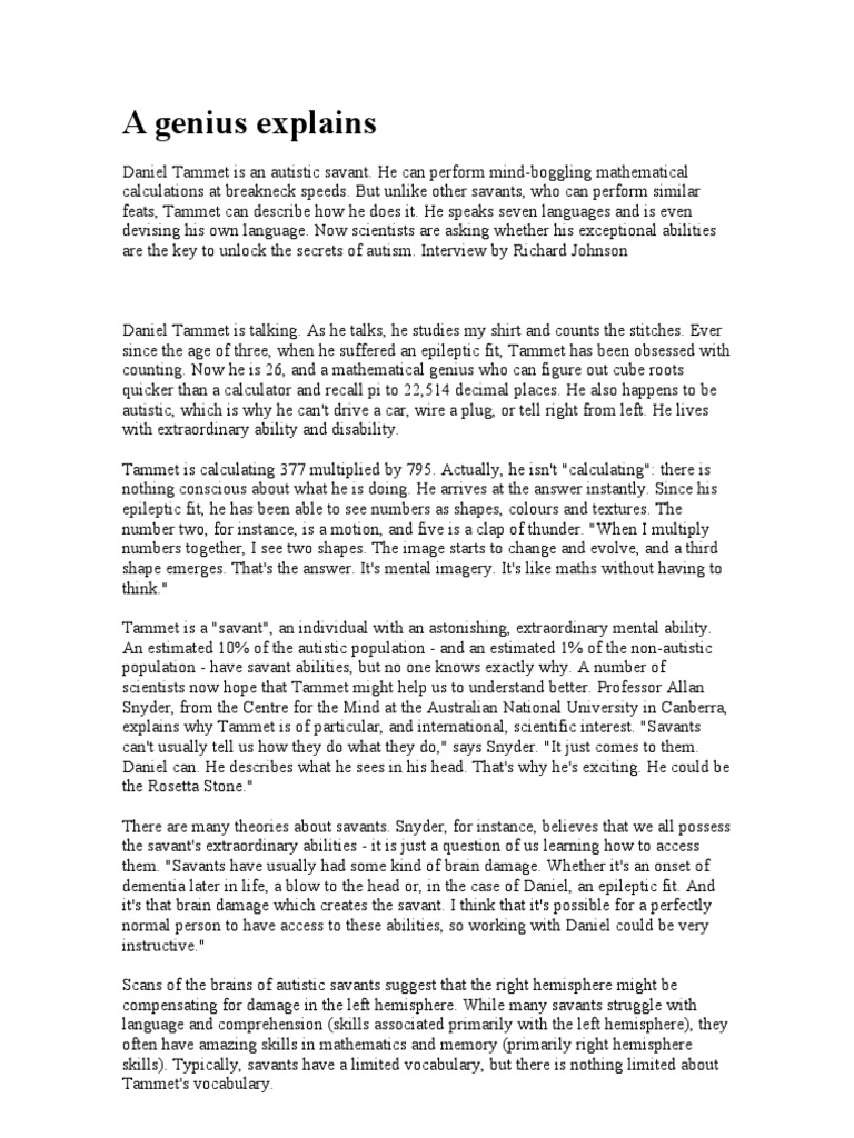 A Genius Explains | PDF