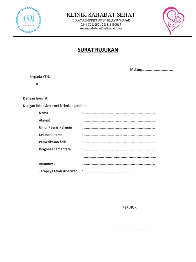 Form Surat Rujukan | PDF