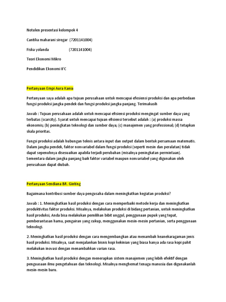 Notulen Presentasi Kel 4 T.Mikro | PDF