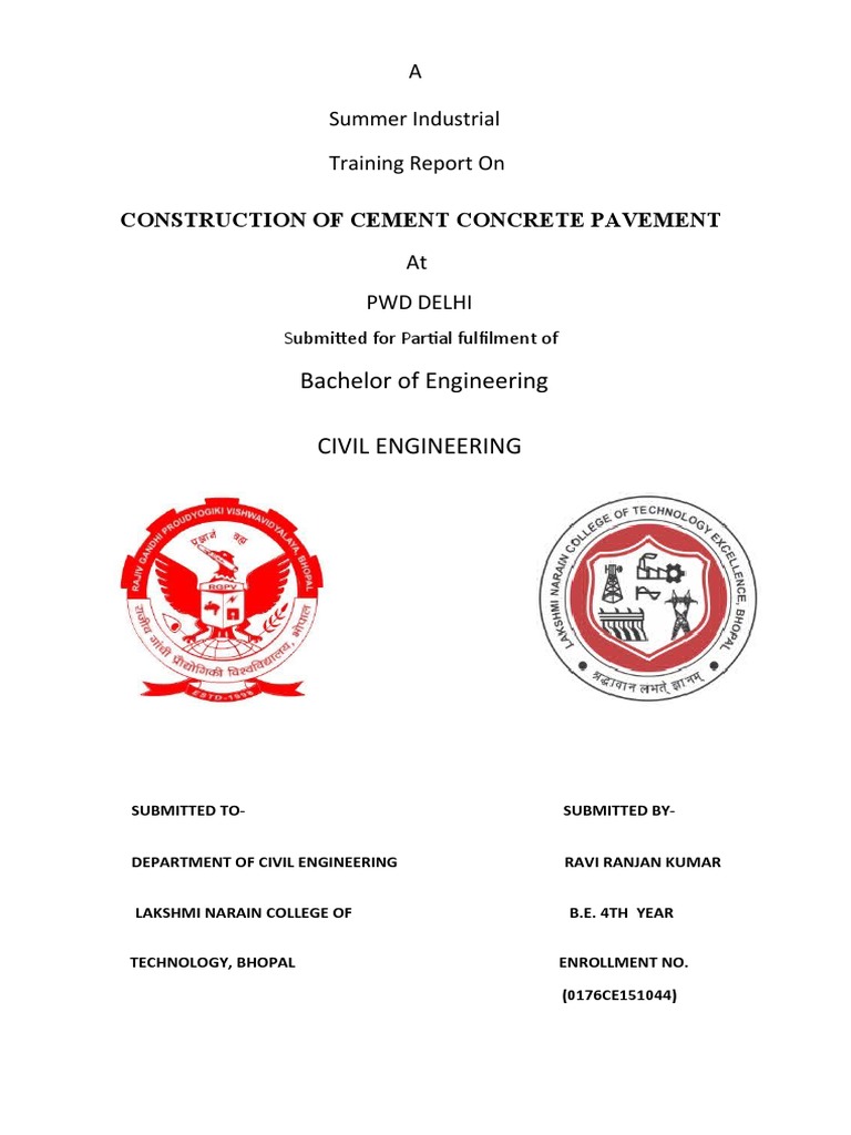 Summer Training RAVI RANJAN KUMAR | PDF | Concrete | Building Technology