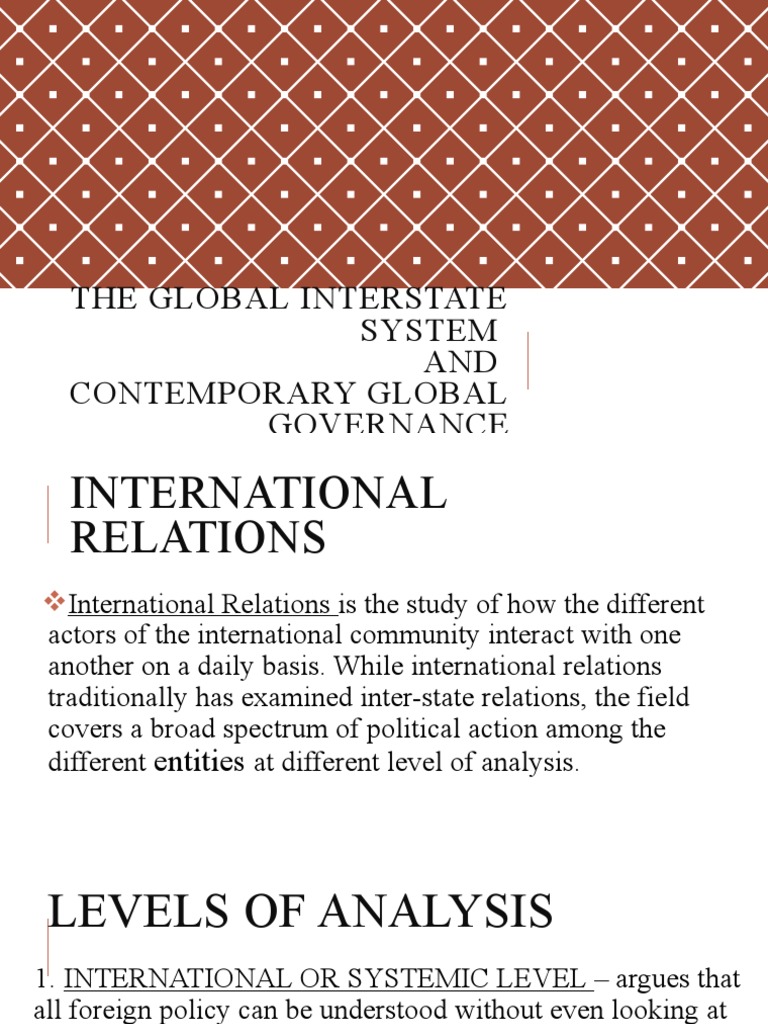 The Global Interstate System AND Contemporary Global Governance | PDF ...