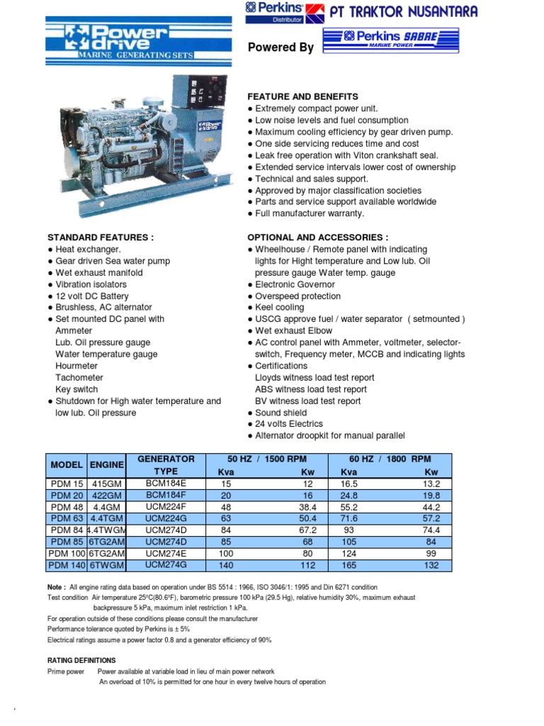 Brosur Perkins Marine PDF | PDF | Horsepower | Engines