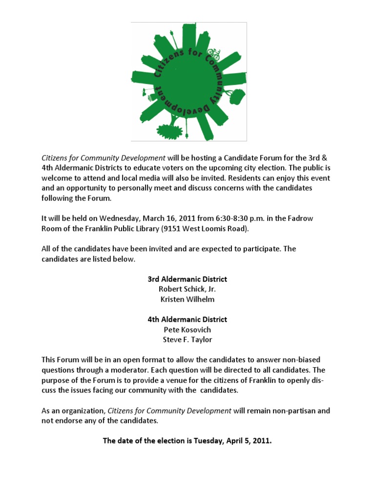 Candidate Forum Flyer | PDF