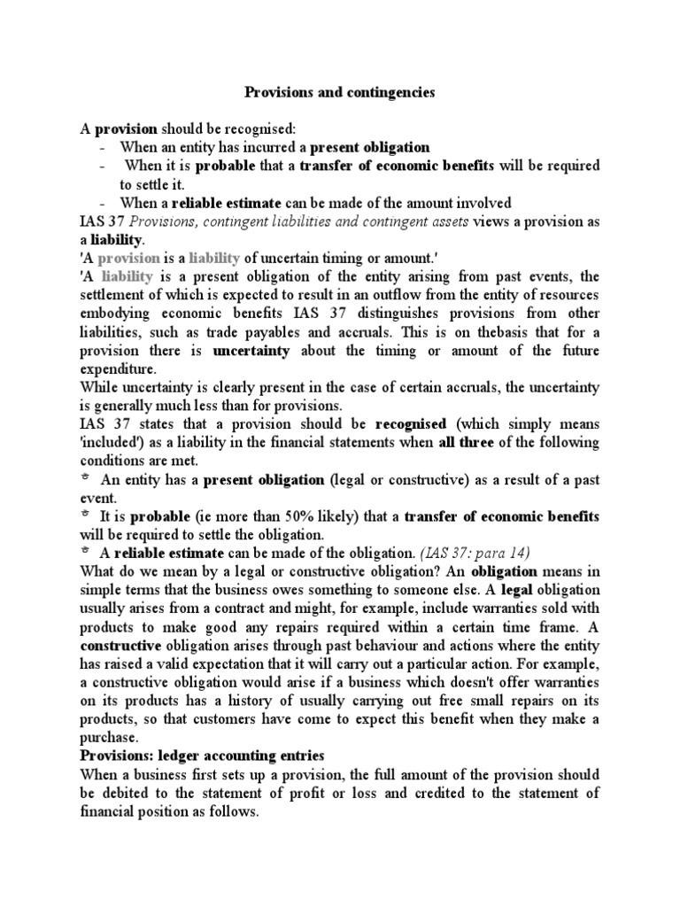 Provision Liability Liability | PDF | Debits And Credits ...