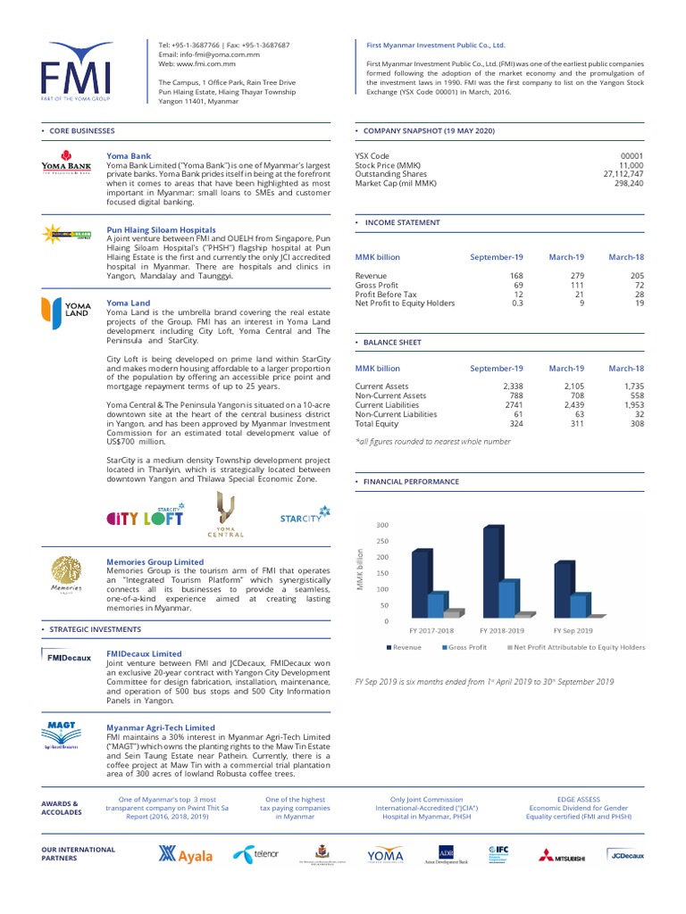 FMI Fact Sheet English Version 1 | PDF | Revenue | Myanmar