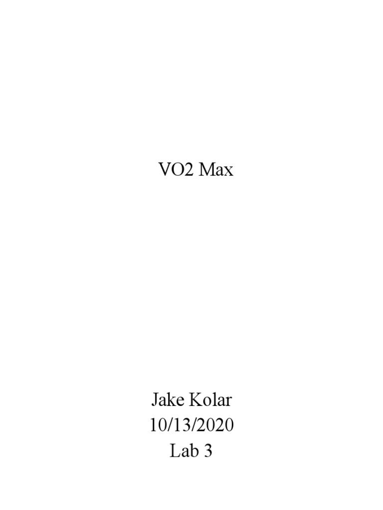 Vo2 Max Lab Report Done | PDF | Physiology | Nature