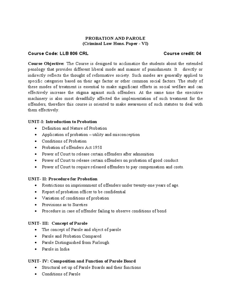 Probation and Parole | PDF | Probation | Parole