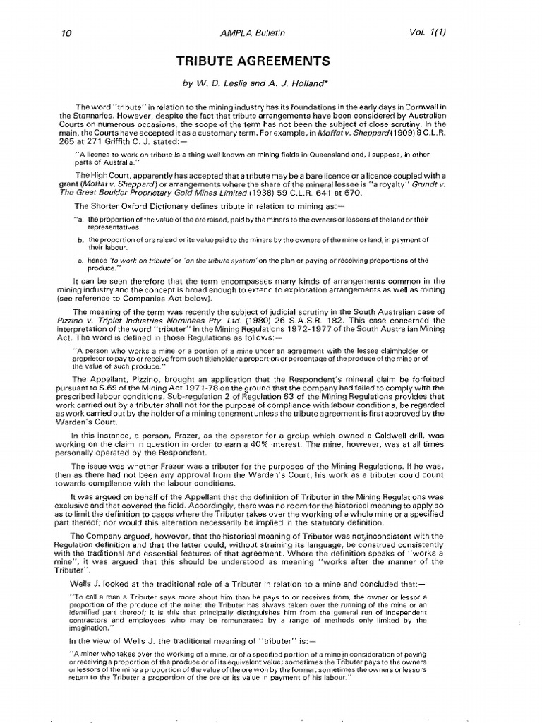 Tribute Agreements: Work On Tribute' 'On The Tribute System' | PDF ...