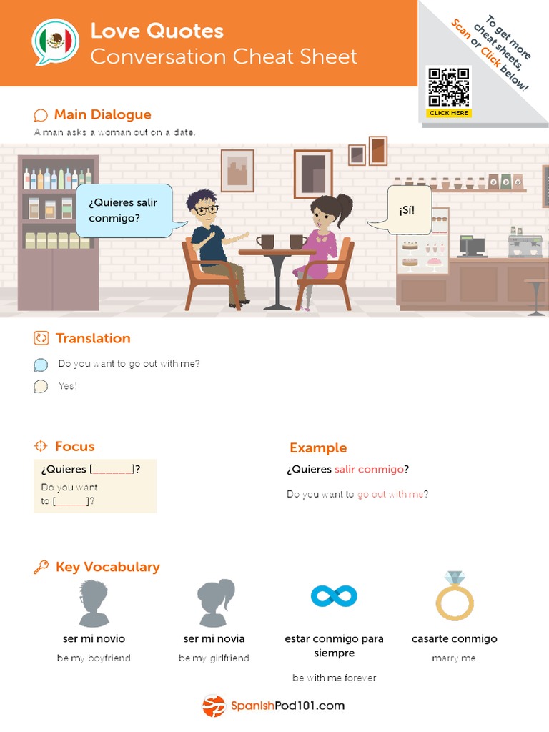 Love Quotes Conversation Cheat Sheet: Main Dialogue | PDF