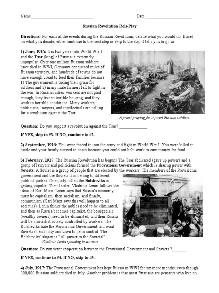 Day 9 - Russian Revolution Role Play | PDF | Leon Trotsky | Vladimir Lenin