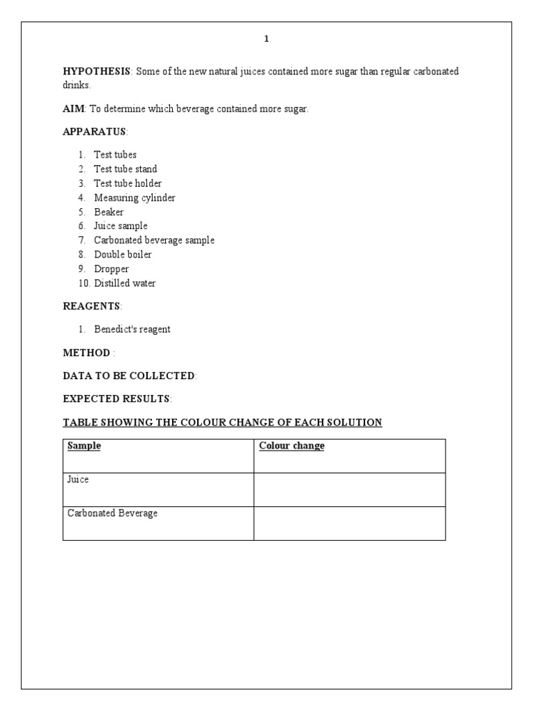 Sugar Content Comparison | PDF