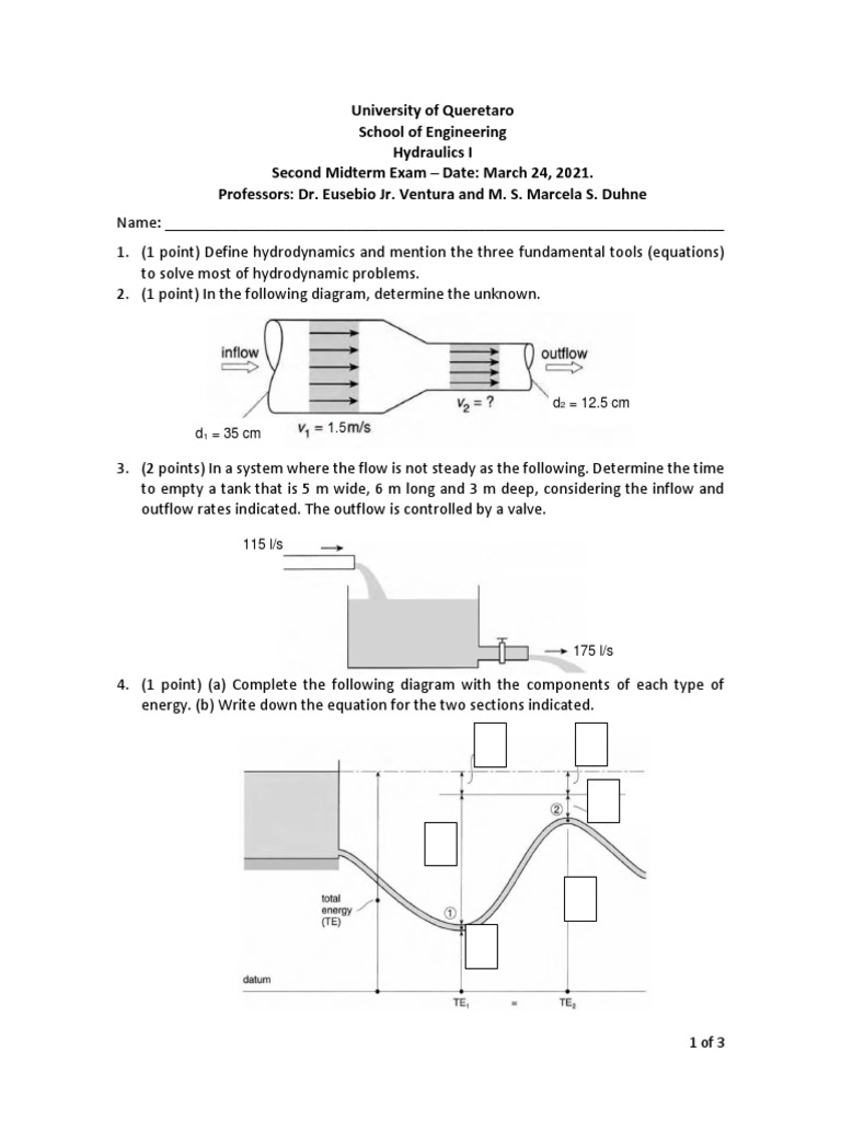 2021-1 Midterm Exam 2 | Download Free PDF | Drag (Physics) | Fluid Dynamics
