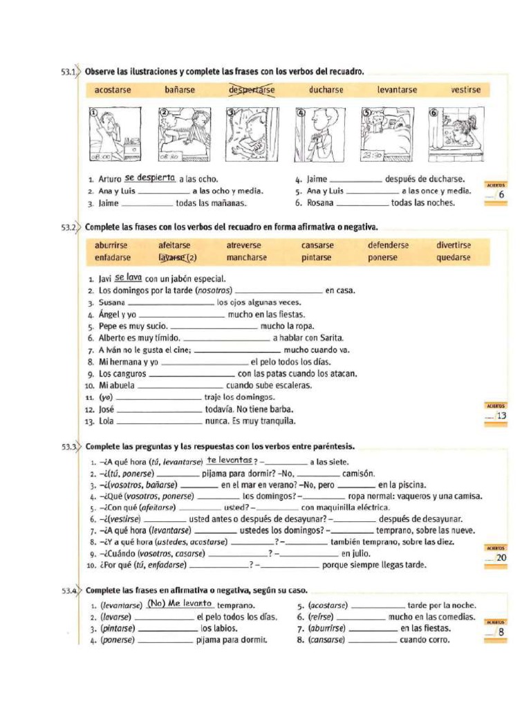 V Reflexivos Gramatica de Uso | PDF