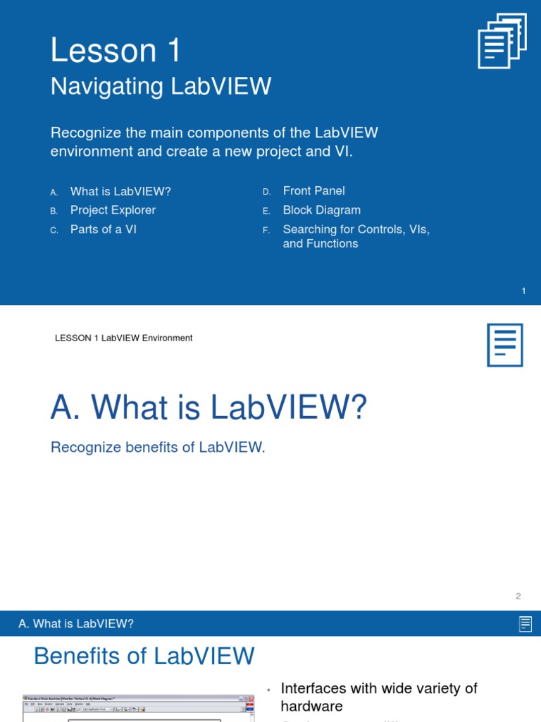 Lesson 01 - LabVIEW Environment | PDF | Boolean Data Type | Systems ...