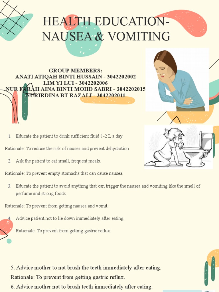 Health Education on Nausea & Vomiting | PDF | Self-Improvement | Wellness