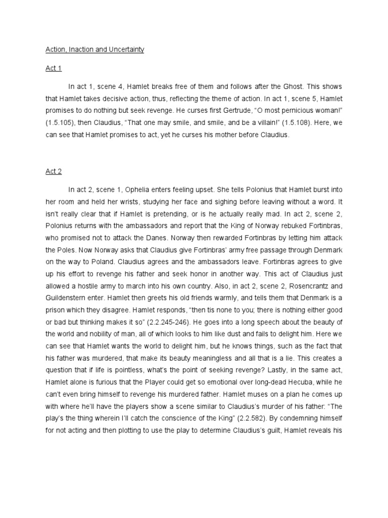 Hamlet Theme Analysis | PDF