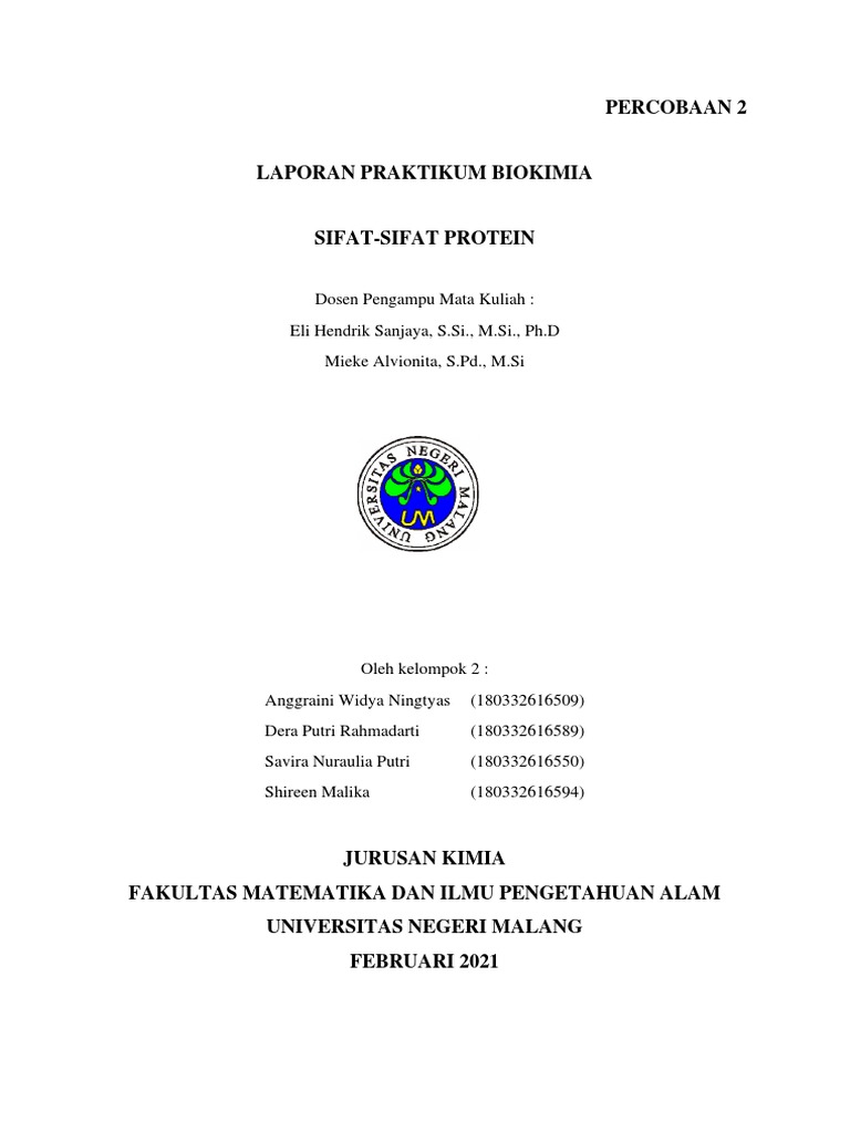 Laporan Biokim - Sifat Protein | PDF | Sains & Matematika
