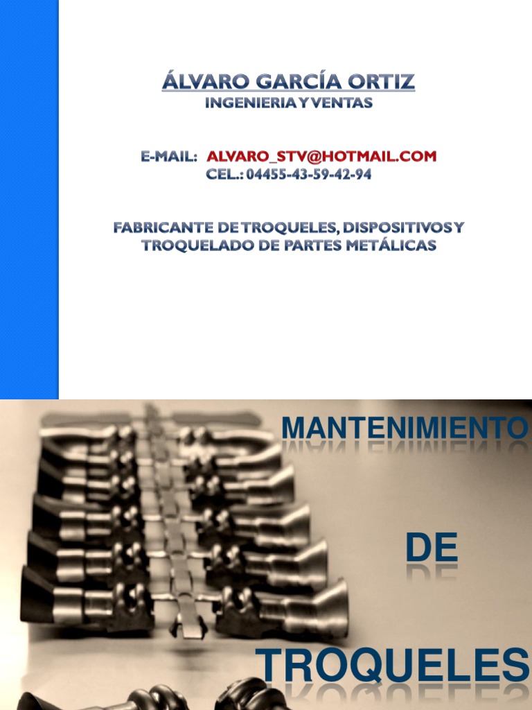Mantenimiento Troqueles | PDF | Herramientas | Tornillo Mantenimiento Troqueles | PDF | Herramientas | Tornillo