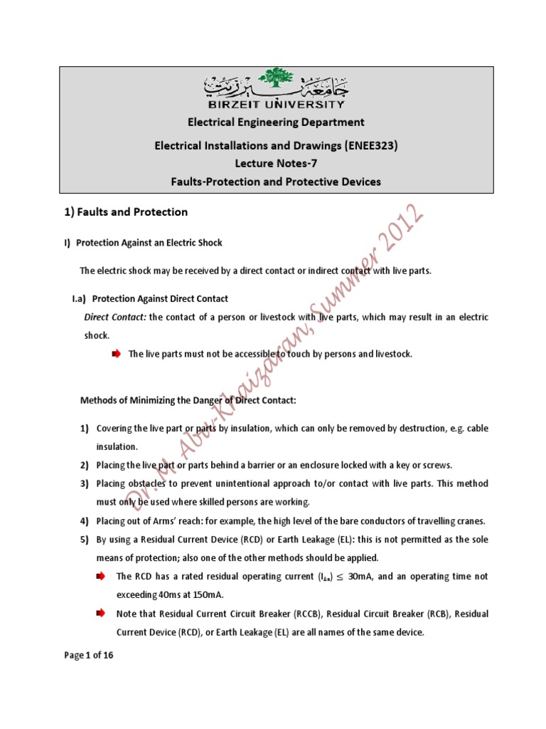 Electrical Fault Protection Devices | PDF | Science & Mathematics ...