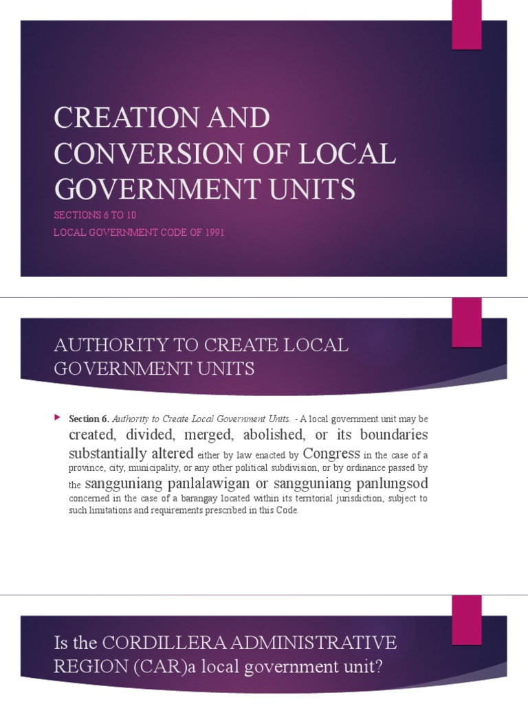 Local Government Unit Creation Guidelines | PDF | Local Government ...