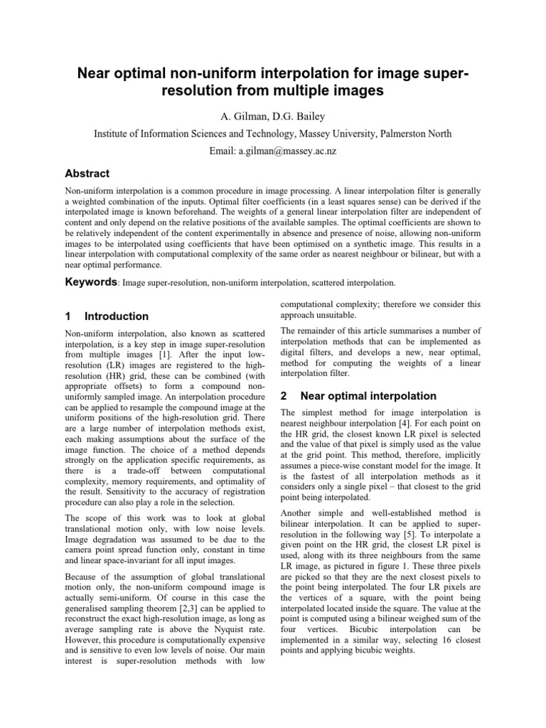 Non-Uniform Interpolation | PDF | Interpolation | Image Resolution