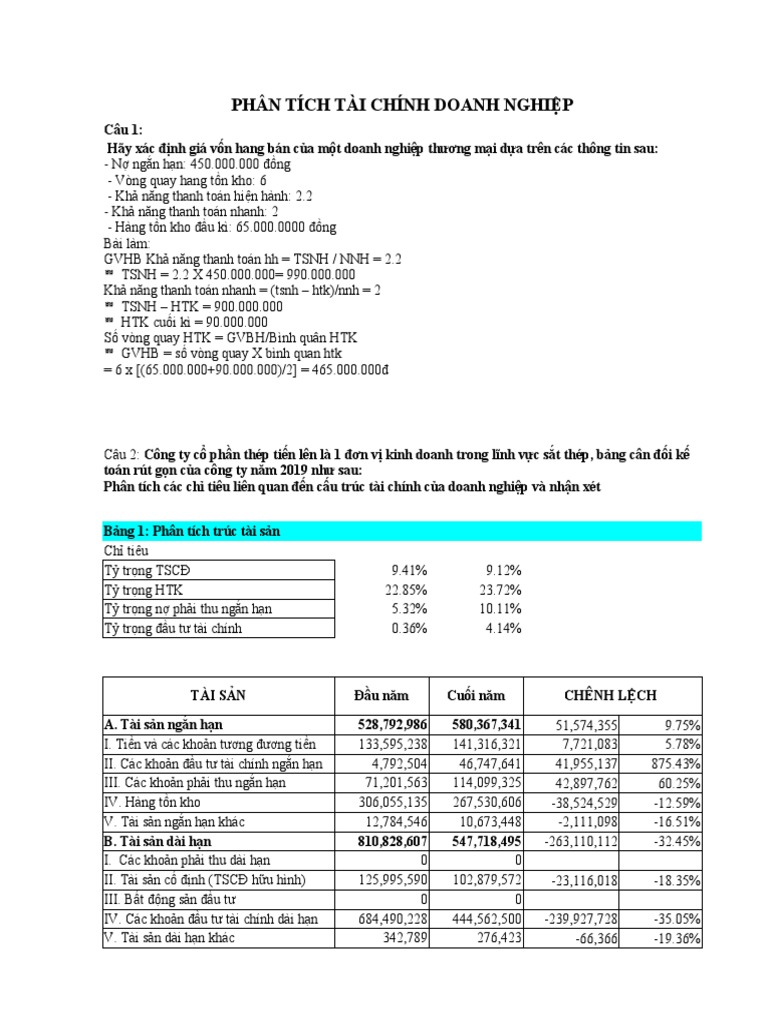 Phan Tich BCTC 2 de | PDF