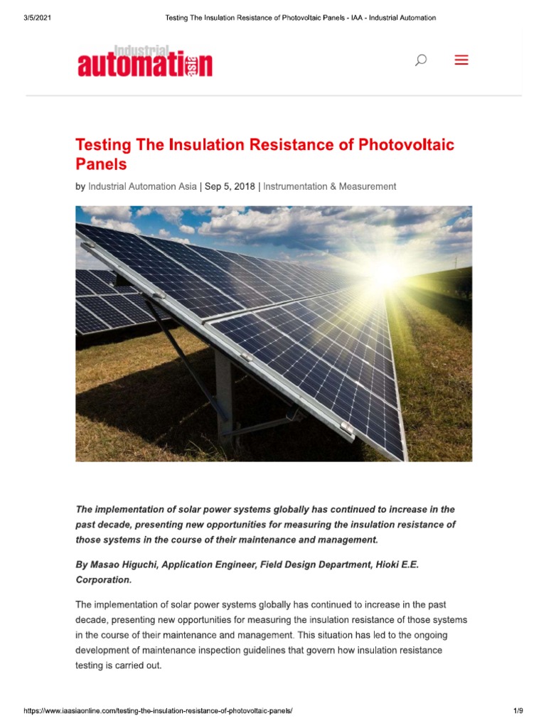 Insulation Resistance Array | PDF