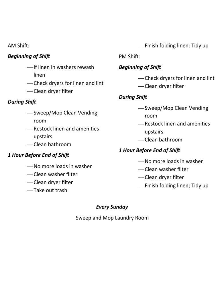 Beginning of Shift Beginning of Shift | PDF