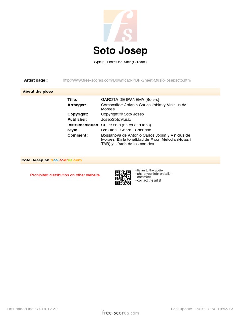 (Free Scores - Com) - Garota Ipanema 154908 | PDF | Divertissement ...