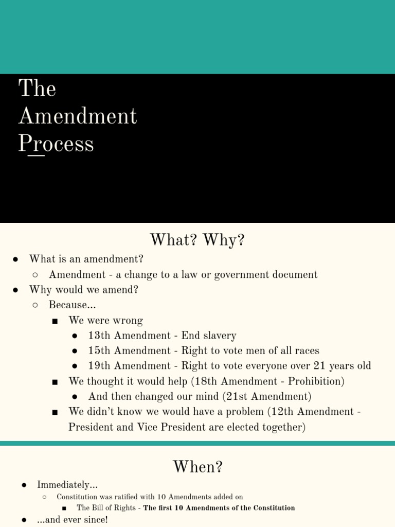 Understanding the Amendment Process | PDF | United States Bill Of ...