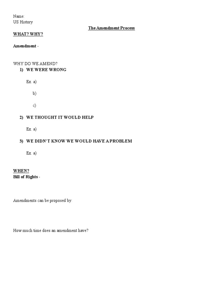 Amendment Process Guided Notes | PDF | United States Bill Of Rights ...